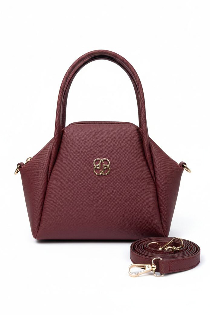 Kadın Bordo Armalı Suni Deri Çanta - 28143-BORDO | En Uygun Fiyatlarla